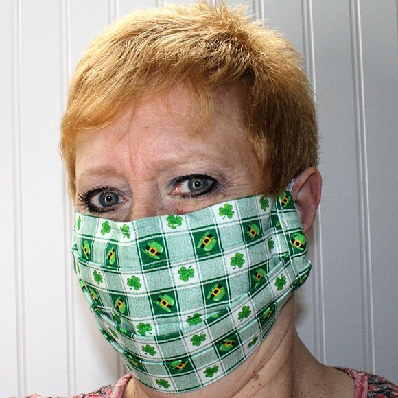 Hand Crafted | Accessories | Handmade Cloth Shamrock Plaid Face Mask ...